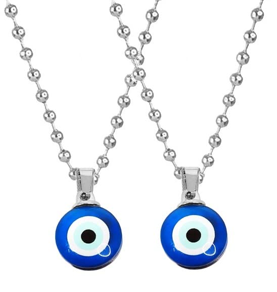 Buy Uniqon (Set Of 2 Pcs) Round Shape Dual Side Blue Stone Moti Beads ...