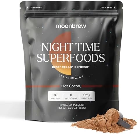 Amazon.com: MoonBrew Magnesium Hot Cocoa: Natural Melatonin-Free Sleep ...