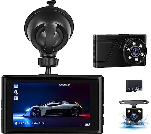 Amazon.com: Dash Cam Front and Rear, 1080P Full HD Dual Dash Camera for ...