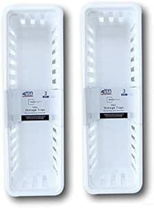 Amazon.com: Mainstays Slim Plastic Storage Trays Baskets in White-pack ...