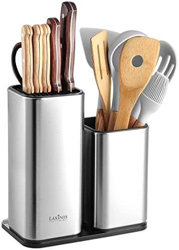 Amazon.com: Universal Knife Block, Stainless Steel Knife Holder, Knife ...