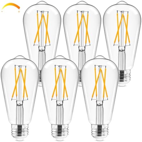 Hizashi LED Edison Bulbs Dimmable, E26 LED Bulb 60 watt, 2700K Soft ...