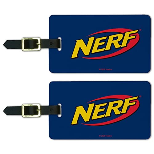 Nerf Logo Luggage ID Tags Suitcase Carry-On Cards - Set of 2 - Want It All