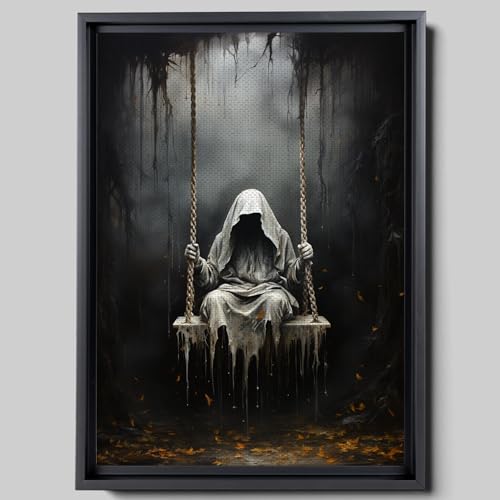Amazon.com: Ghost On The Swing Poster, Sheeted Ghost Art Print, Cute ...