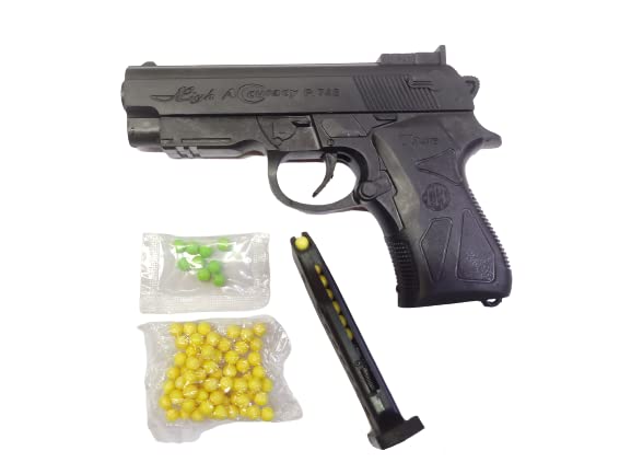 Pistol 729 Plastic Toy Gun with 8 Round 6 mm Plastic 50-60 BB Bullets ...