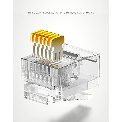 VIVOCH 100 Pcs RJ11 RJ12 6P6C Telephone Connectors, RJ11 RJ12 6P6C ...