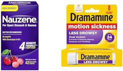 Amazon.com: Nauzene Upset Stomach & Nausea Chewable Wild Cherry Tablets ...