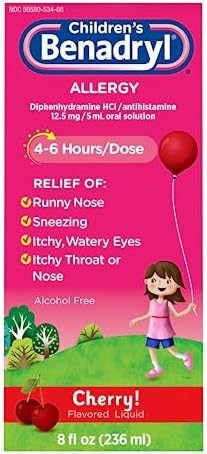 Amazon.com: Benadryl Children's Allergy Relief Liquid Medicine with ...