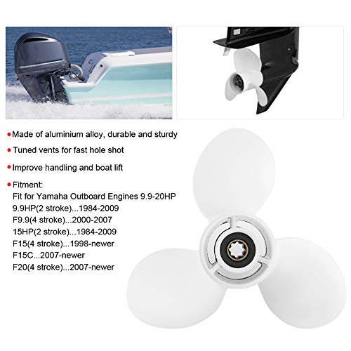 3-Blade Aluminum Alloy Propeller, Marine Outboard Propeller Fit Yamaha ...