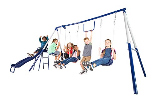 Sportspower Arcadia Swing Set - Outdoor Heavy-Duty Metal Playset for ...
