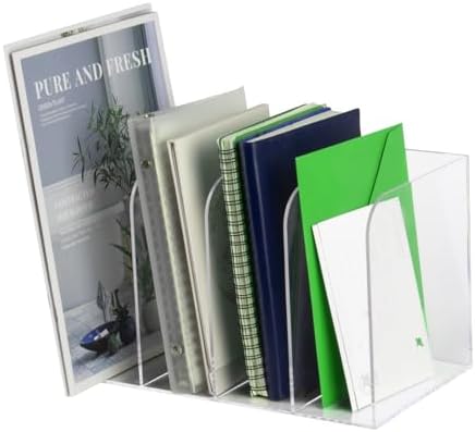 Amazon.com: 3 Slots Acrylic Magazine Holder, Desktop File Sorter ...