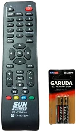 Buy Sun Direct Remote Compatible for SD Setup Box with 2xAAA Batteries ...