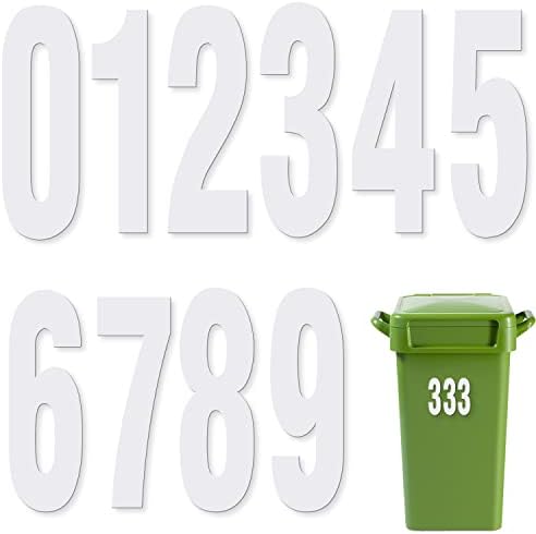 Pack of 3 White Bin Numbers for Wheelie Self Adhesive Waterproof Number ...