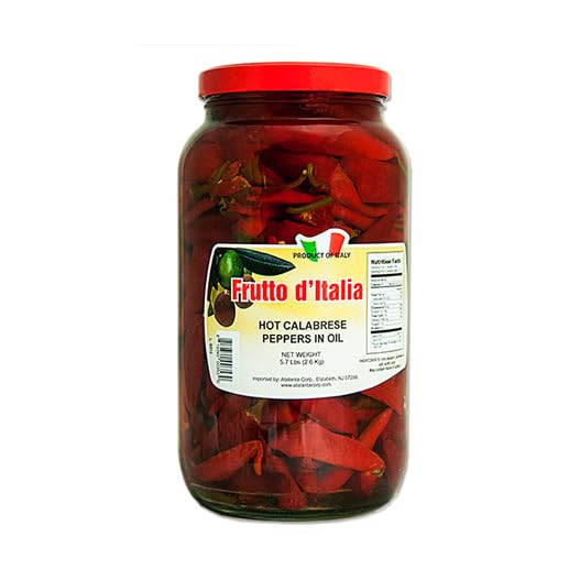 Amazon.com: Frutto D'Italia Calabrese Chili Peppers in Oil - Spicy ...