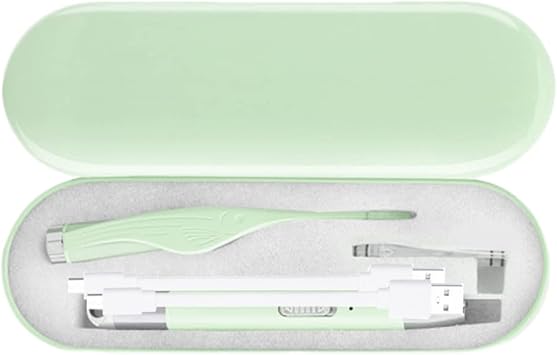 Amazon.co.jp: mitas USB充電式 グリーン 光る耳かき LED ライト 付き ピンセット USB 充電式 みみかき 耳かき 照明付き 耳掃除 介護耳かき 耳掻き 便利グッズ ...