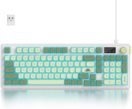 Amazon.com: AULA 99 Key Keyboard, Tri-Mode Bluetooth/2.4GHz/USB-C Cute ...