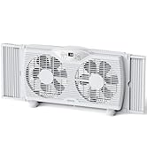 Amazon.com: shinic Window Fan with Reversible Airflow Quiet, Twin 9 ...