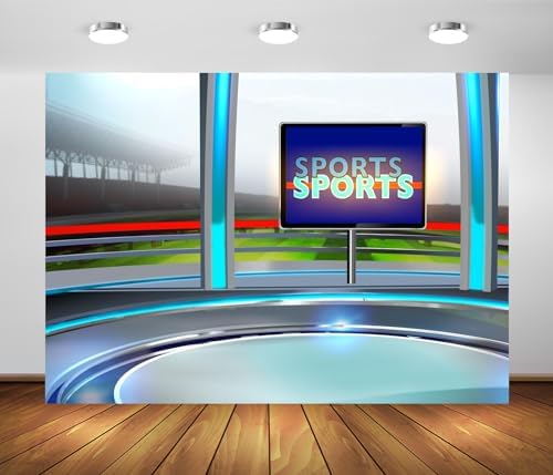 Amazon.com : BELECO 5x3ft Fabric Sports News Backdrop News Broadcast ...