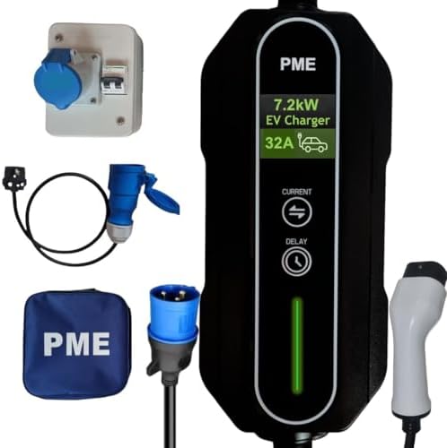 PME 7.2kW Portable EV Charger | 32A (1 Phase) | IP67 | Long 6m Cable ...