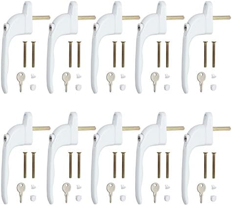 UPVC Universal Espag Window Handle - Key Locking For Double Glazing - White : Amazon.co.uk: DIY ...