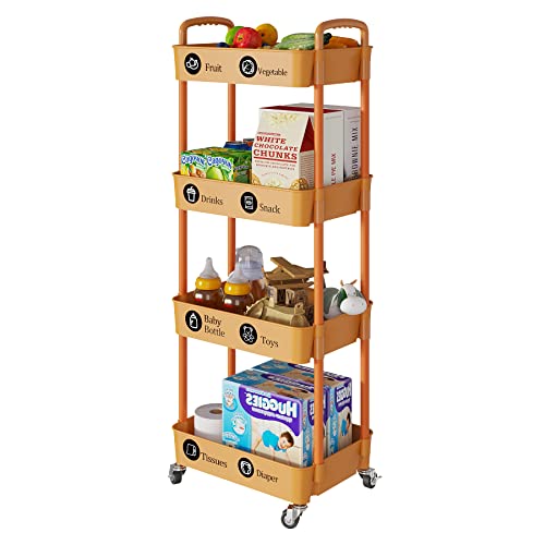 Snapklik.com : Laiensia 4-Tier Storage Cart,Multifunction Utility ...