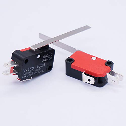 Snapklik.com : 6Pcs Micro Limit Switch Long Straight Hinge Lever Arm ...