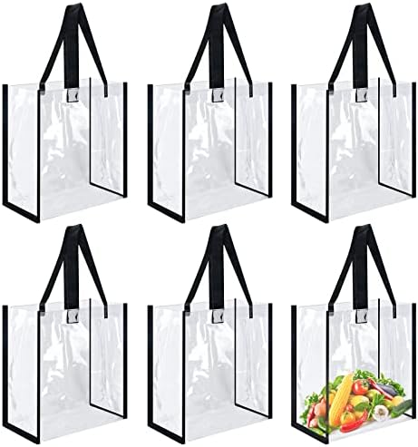 Amazon.com: Suwimut 6 Pack Clear Tote Bag, 12 x 12 x 6 Inch Stadium ...