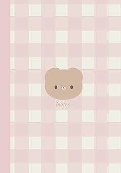Cute Teddy Bear Notebook Journal: Pastel Pink Gingham, Cottage-core ...