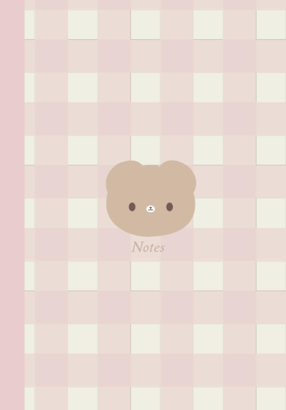 Cute Teddy Bear Notebook Journal: Pastel Pink Gingham, Cottage-core ...