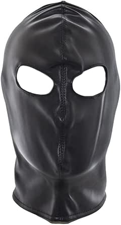 Amazon.com: MYNCBD Hollow Out Eyes Masks Leather Head Hood Lacing Head ...