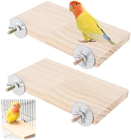 Bird Platform,2 PCS Bird Platform Perch,Bird Wooden Platform,Platform ...