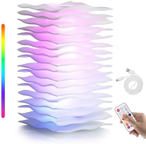 Lithomy RGB Waves Lamp Modern Table Lamp,Flowing Light Effect Color ...
