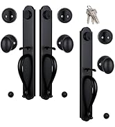 HISAFE Front Door Lock Set with Deadbolt Lock & Door Knob Set, Single Cylinder, Matte Black ...