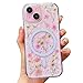 Amazon.com: ASONCE Cute Real Flowers for iPhone 15 Case [Compatible with MagSafe] Clear Magnetic ...