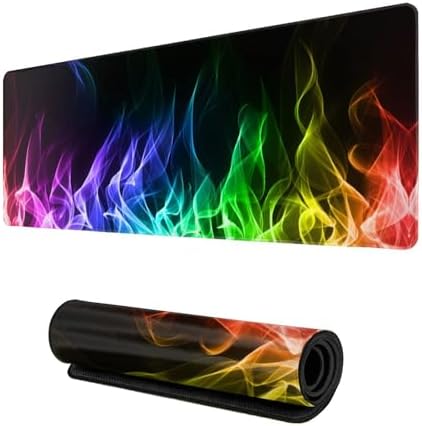 Amazon.com : Rainbow Cool Fun Fire Mouse Pad Gaming XL Large Mousepad ...