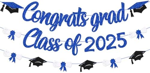 Amazon.com: Congrats Grad Class of 2025 Banner Graduation Cap Diploma ...
