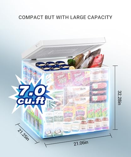 Snapklik.com : Chest Freezer 7.0 Cuft Compact Freezer Top Door, White ...