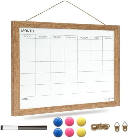 Amazon.com : TORASO Dry Erase Monthly Calendar Board, Magnetic Surface ...