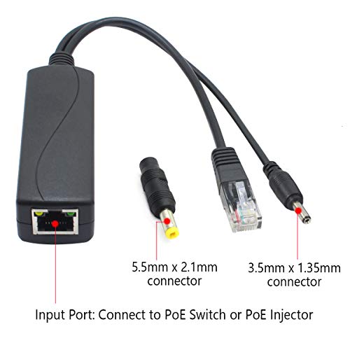 Snapklik.com : 4-Pack 5V PoE Splitter, 48V To 5V 24A Adapter, Plug 35mm ...