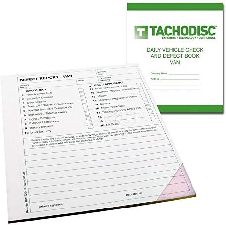 Tachodisc Driver's Defect Book HGV 50 report forms : Amazon.co.uk ...