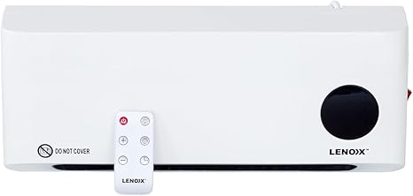 Lenoxx Wall-Mounted Heater & Fan: LED Display, Remote Control, Timer, 2 ...