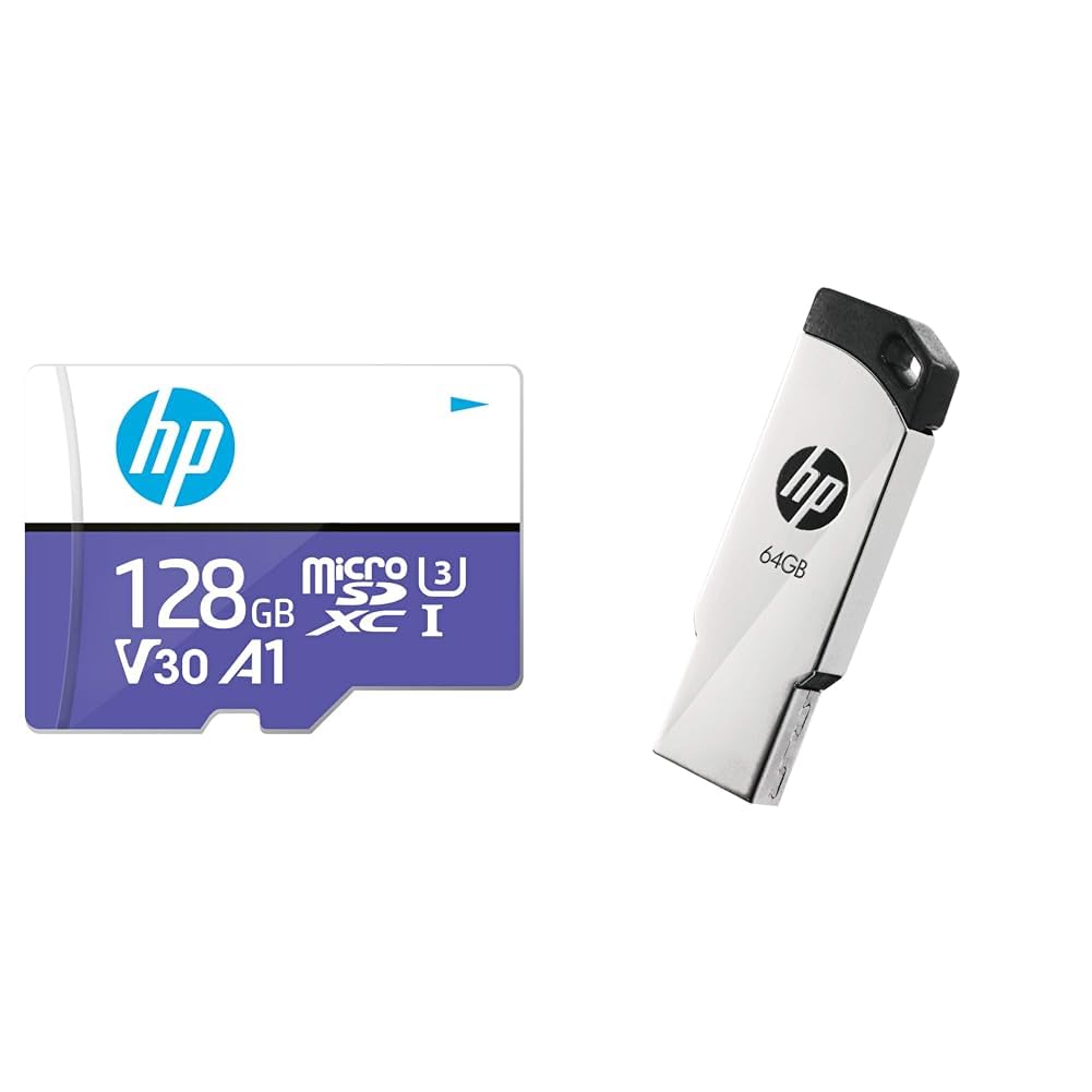 HP Micro SD Card 128GB with Adapter A1 U3 V30 (Purple), (HFUD128-MX330 ...