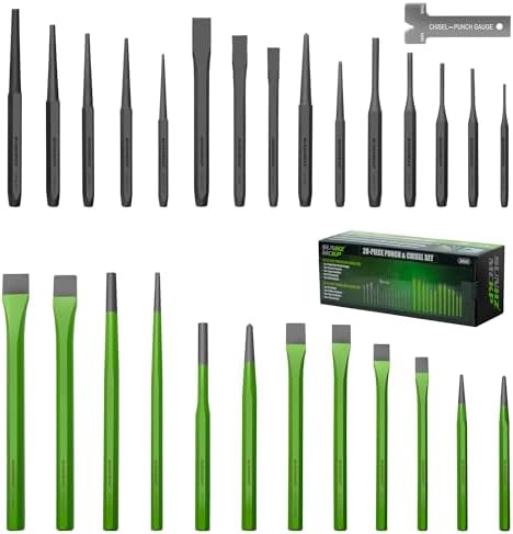 WORKPRO 30 PCS Heavy Duty Punch and Chisel Set with Roll Pouch, Cold ...