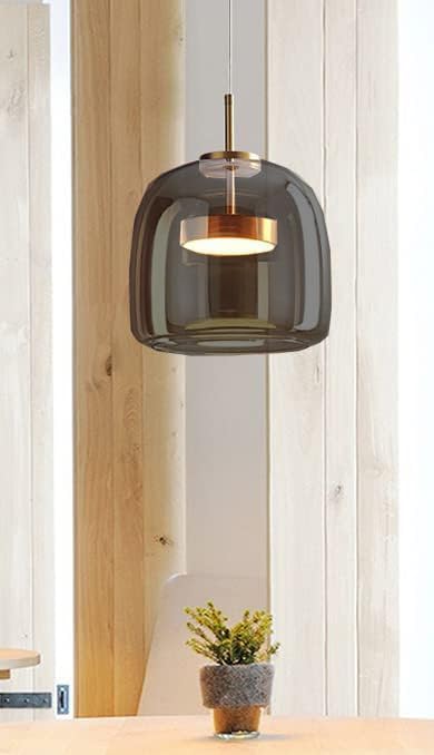Buy CITRA 1 Light LED Smoke Ash Glass Gold Pendant Lamp Ceiling Light ...
