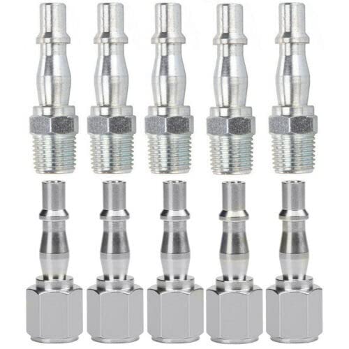 Buy MY DREAMS 10 Pcs Air Line Connectors - 1/4" BSP Stainless Steel ...