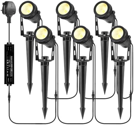 B-Right Garden Spotlights - Mains Powered, Upgraded Spike Lights ...