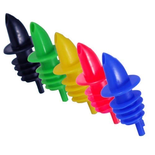 NJ Plastic Free Flow Liquor Bottle Pourer, Plastic Pourer Mixed Colors ...
