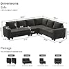 Amazon.com: Belffin Grey Velvet L-Shape Sectional Sofa with Reversible ...