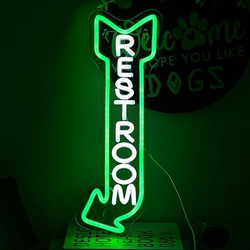 Amazon.com : ADVPRO Restroom Arrow Point to Left Toilet Dual Color LED ...