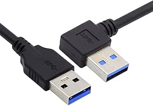 Amazon.com: NFHK 90 Degree Right Angled USB 3.0 A Type Male to Straight ...
